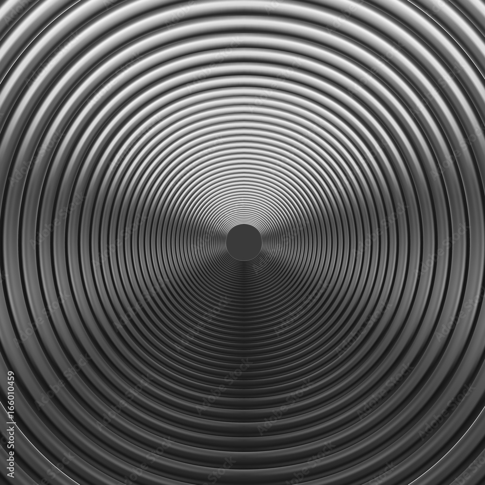 Vector realistic spiral tunnel metal background for decoration and ...