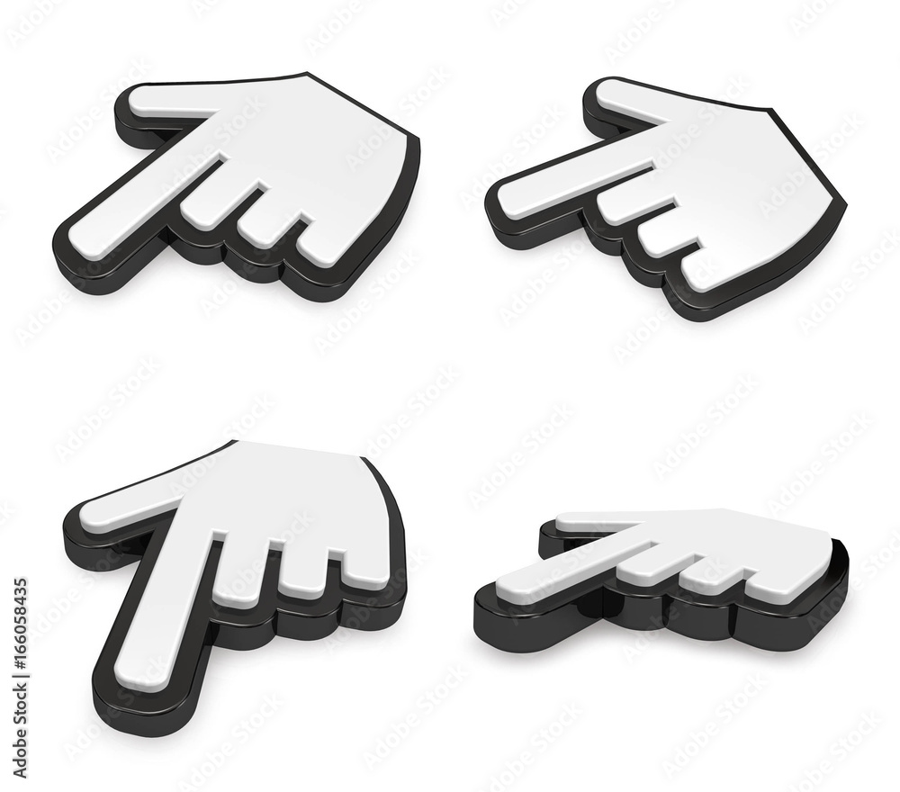 3D Alignment of hand cursor icon. 3D Icon Design Series. Stock ...