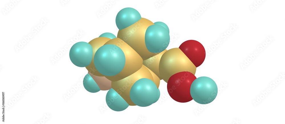 Tranexamic acid molecular structure isolated on white Illustration ...
