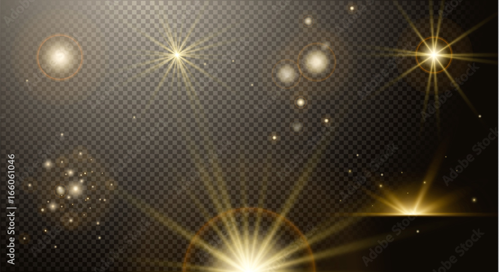 Gold glitter effect. Vector, separated elements Stock Vector | Adobe Stock