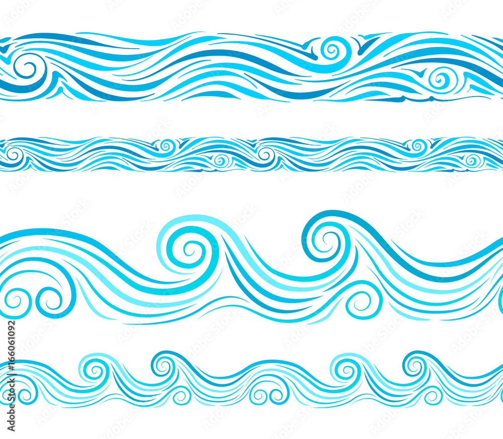 Vawes abstract seamless pattern. Vector illustration. Stock Vector ...