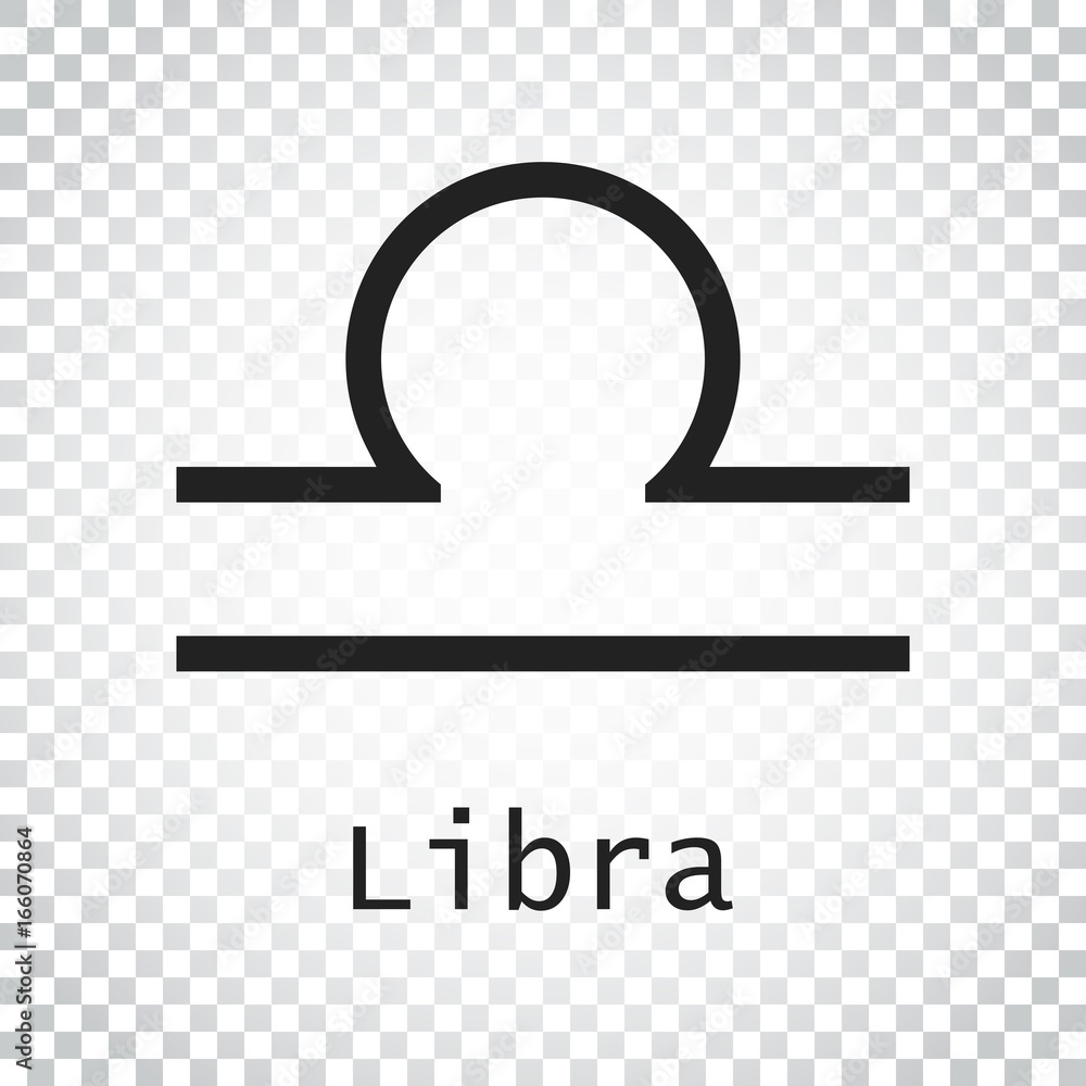 Libra zodiac sign. Flat astrology vector illustration on isolated ...