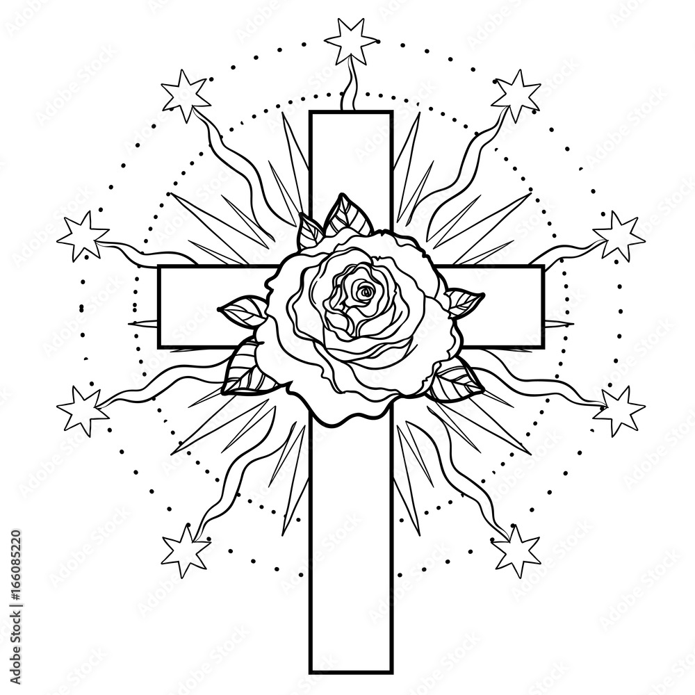 Rosicrucianism symbol. Blackwork tattoo flash. All seeing eye, Cristian ...