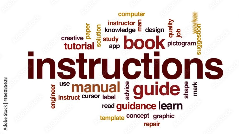 Instructions animated word cloud, text design animation. Stock Video ...