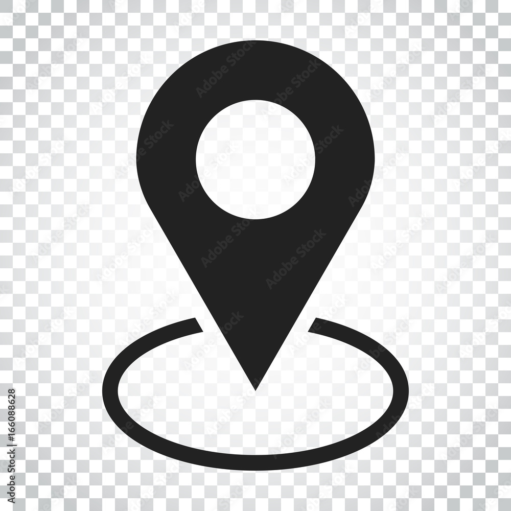 Pin icon vector. Location sign in flat style on isolated background ...