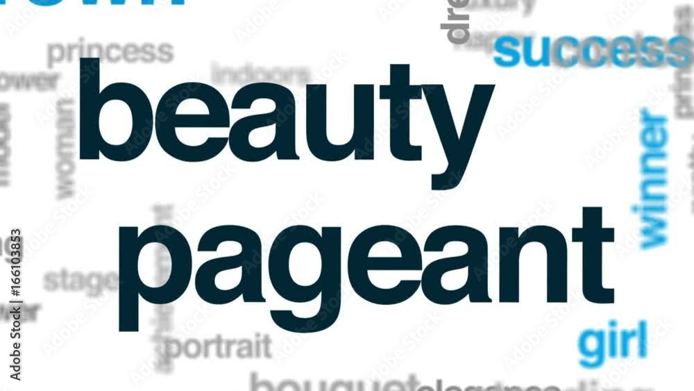 Beauty pageant animated word cloud, text design animation. Stock Video ...