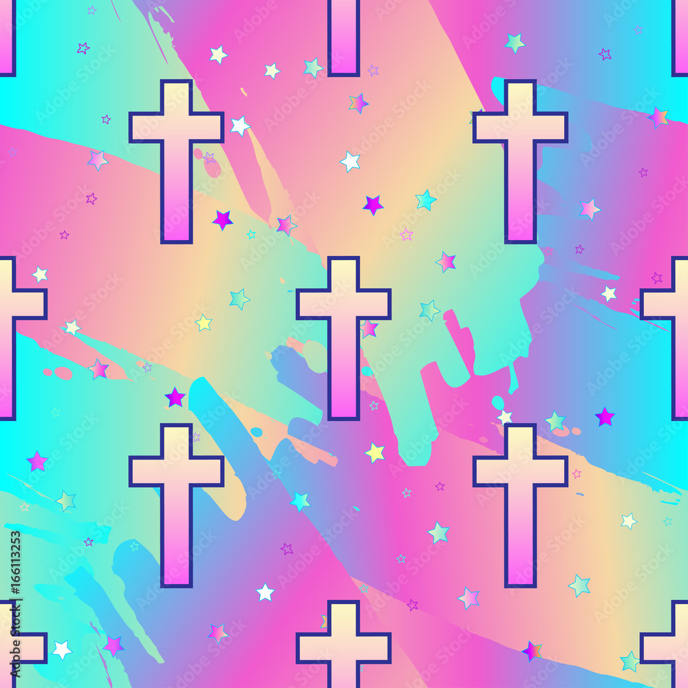 Vanilla cross.Spooky seamless pattern. Halloween wrapping paper ...