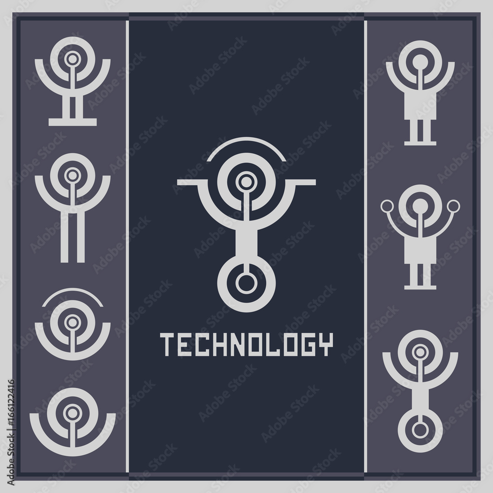 Technology card template. Technology and science logo. Futuristic ...