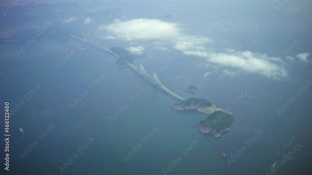 4K Aerial View Of The Famous Gwangandaegyo Bridge From Above With ...
