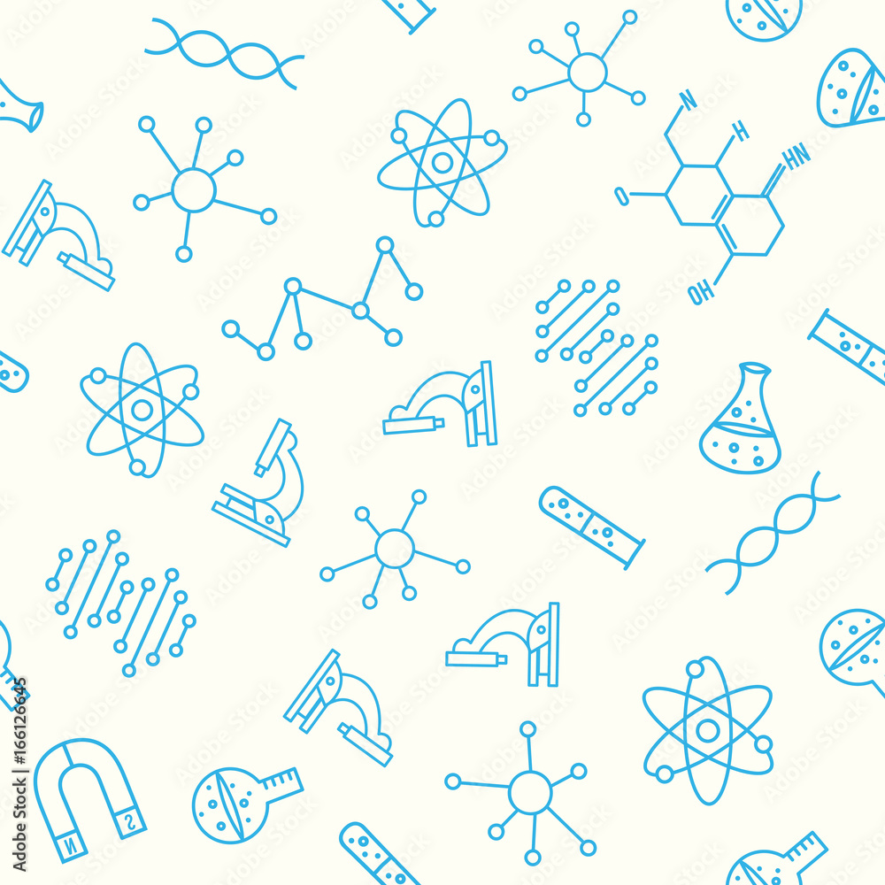 Back to school background. Science seamless pattern Stock Vector ...