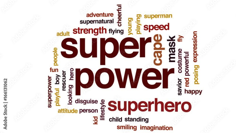 Super power animated word cloud, text design animation. Stock Video ...