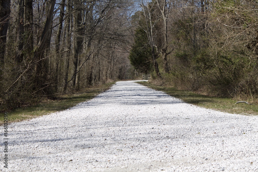 White Crushed Stone Driveway Stock Photo | Adobe Stock