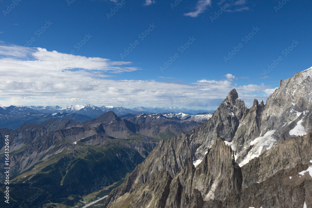 Spectacular view to Mount Blanc massif from 360 degree observation ...