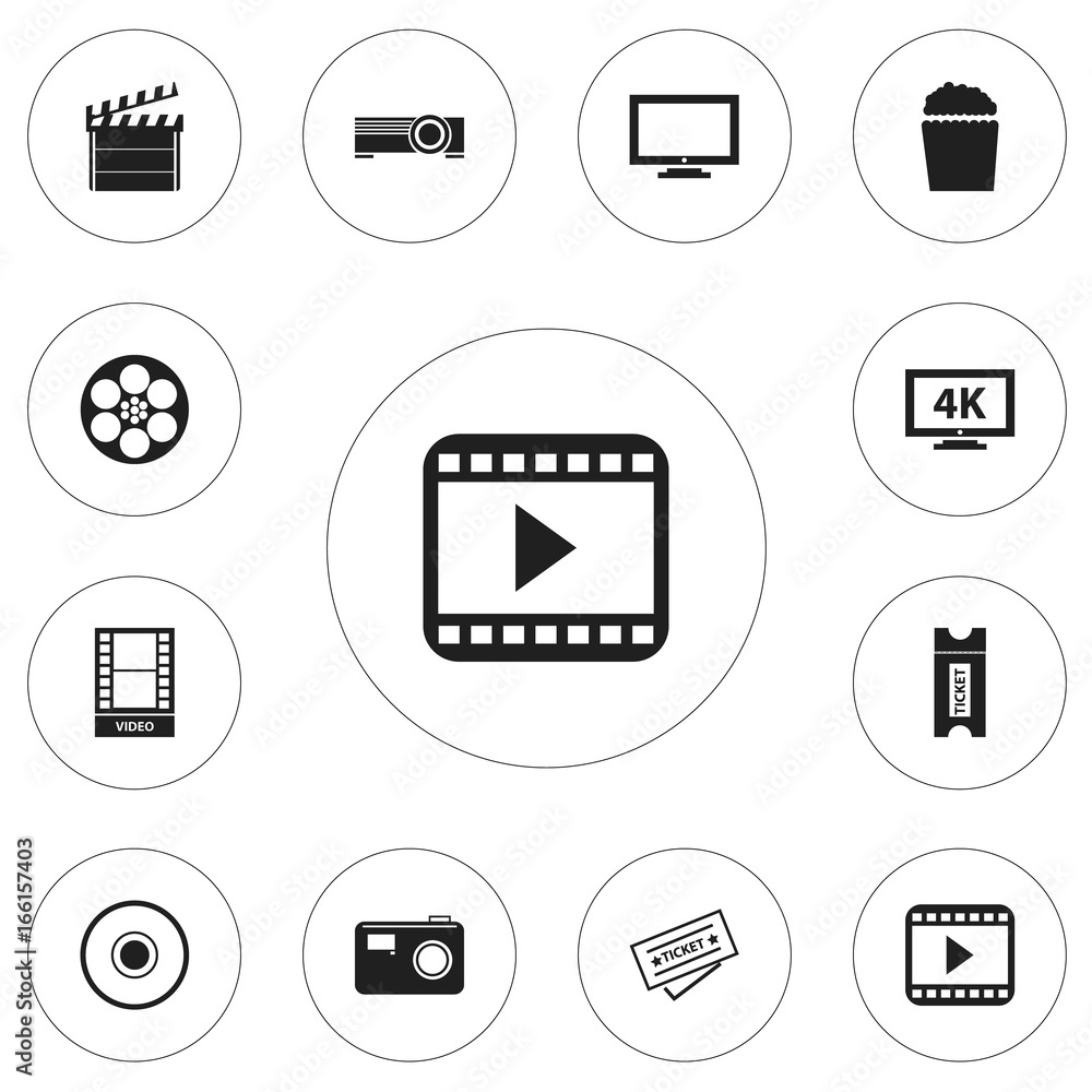 Set Of 12 Editable Filming Icons. Includes Symbols Such As Monitor ...