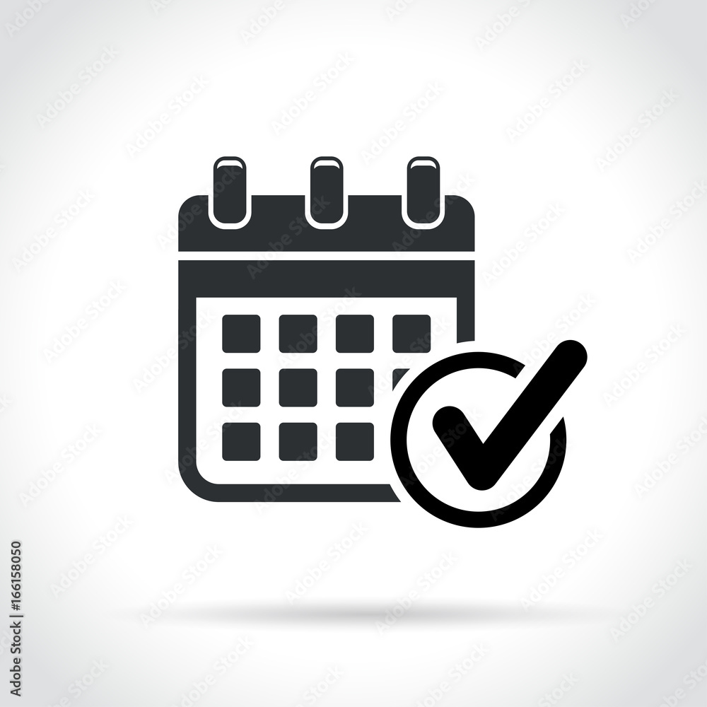 calendar with check mark icon Stock Vector | Adobe Stock