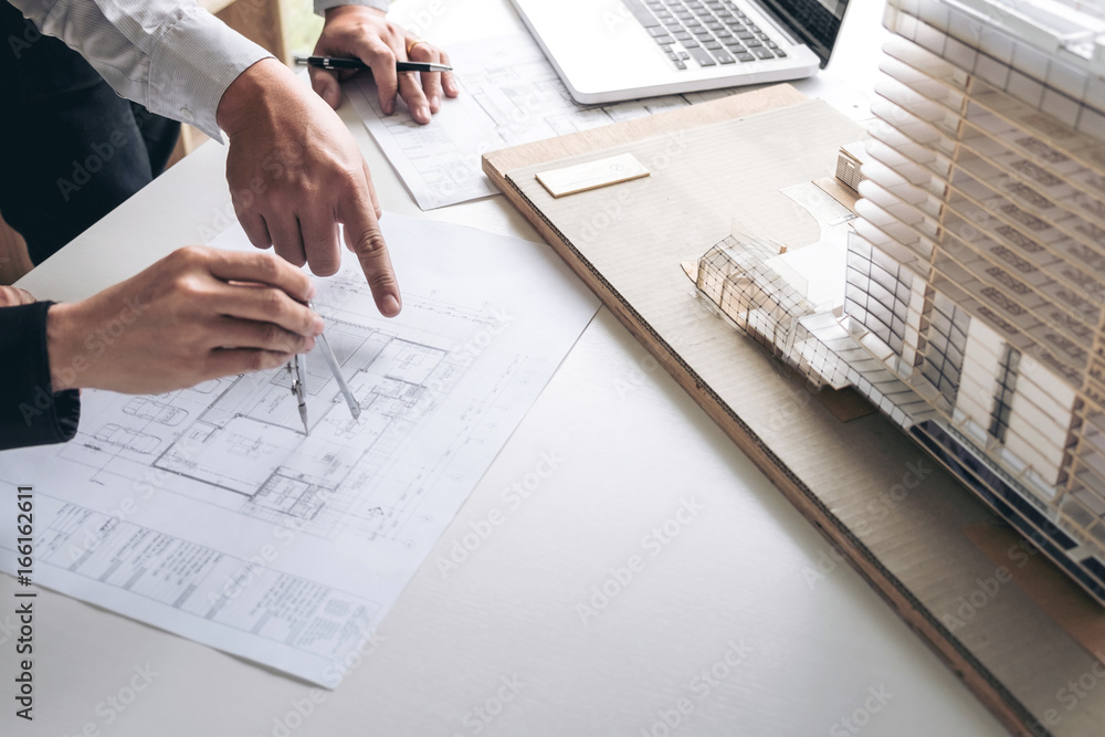 Engineering or Creative architect in construction project, Engineers ...