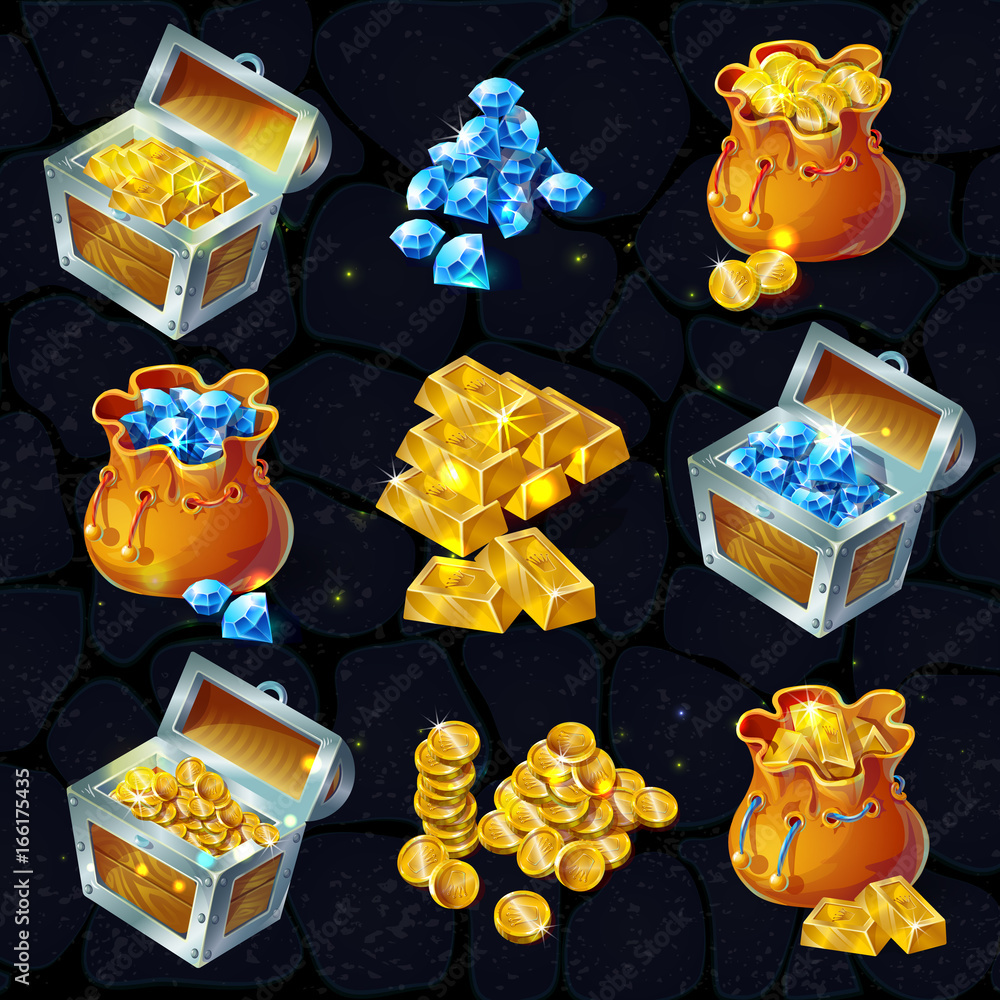 Isometric Treasure Elements Set Stock Vector | Adobe Stock