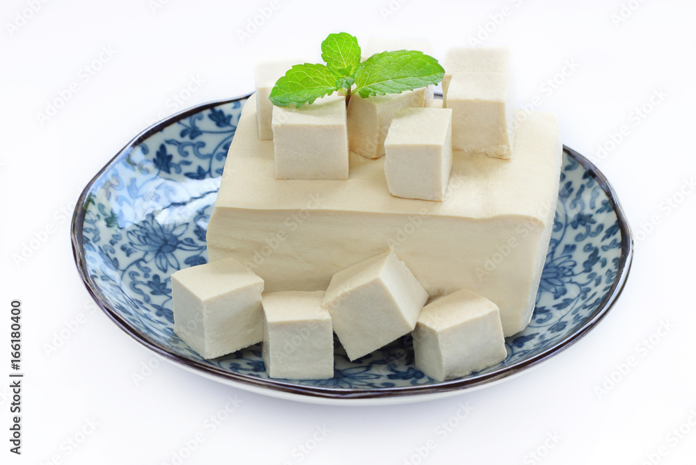 Tofu fresh is raw food and vegetarian food. Stock Photo | Adobe Stock