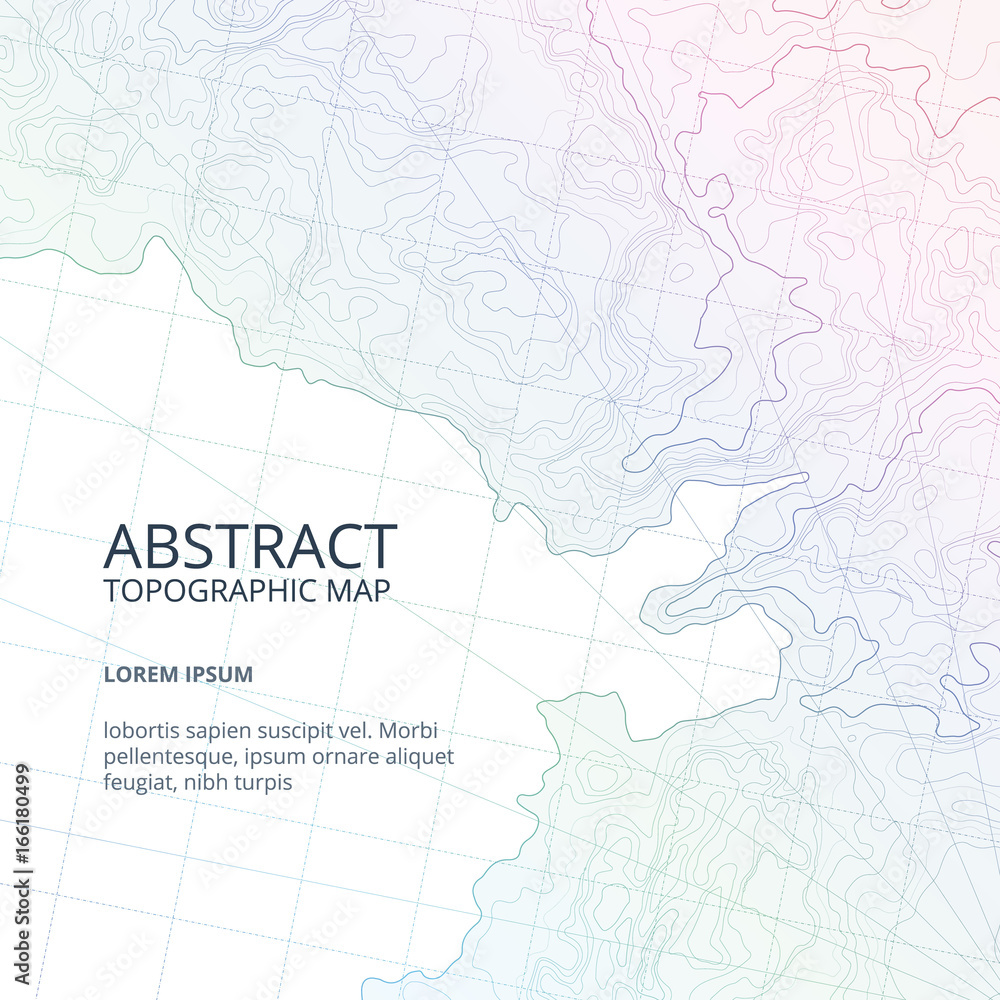 Vector poster design from lines contour topographic map. Abstract hills ...