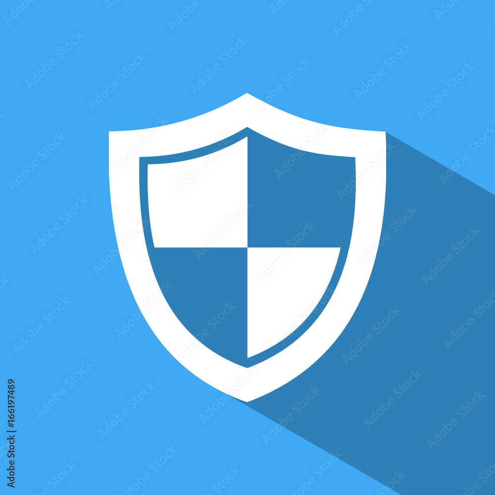 High security shield icon with shade on a blue background Stock Vector ...