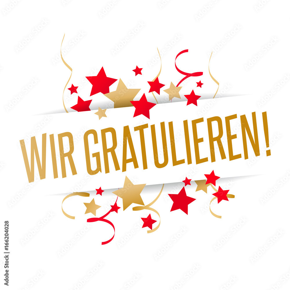 Wir gratulieren ! Stock Vector | Adobe Stock