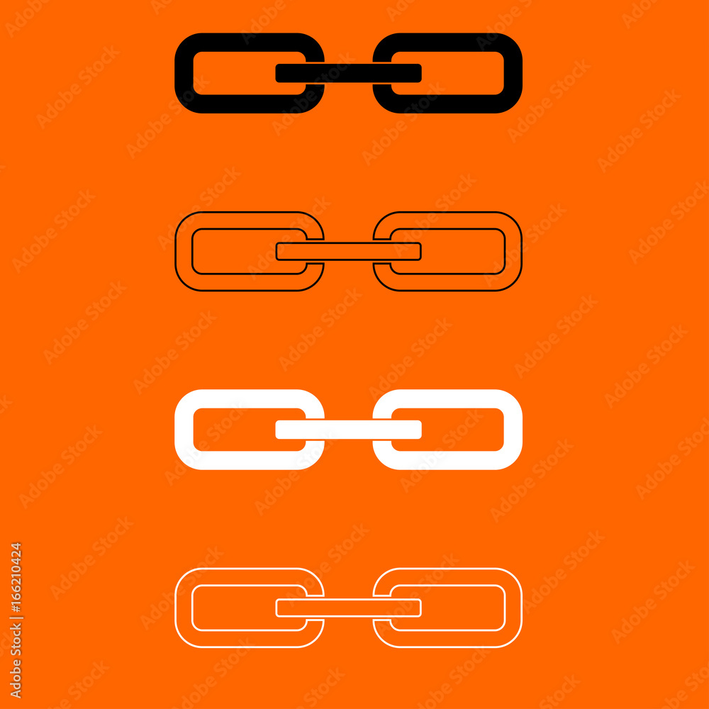 Chain link black and white set icon . Stock Vector | Adobe Stock