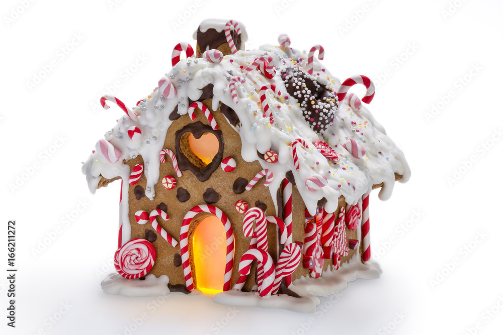 Lebkuchenhaus mit Süssigkeiten Stock-Foto | Adobe Stock