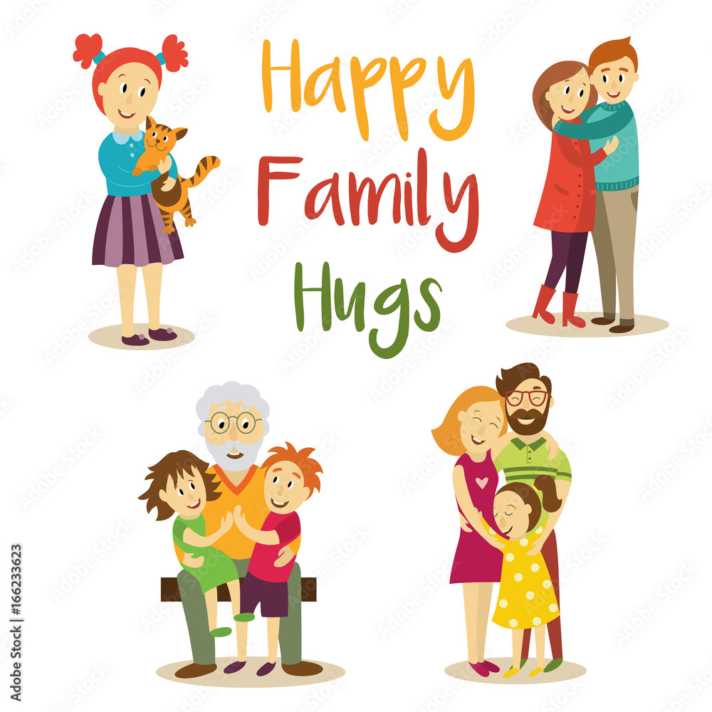 Hugging Family Clipart
