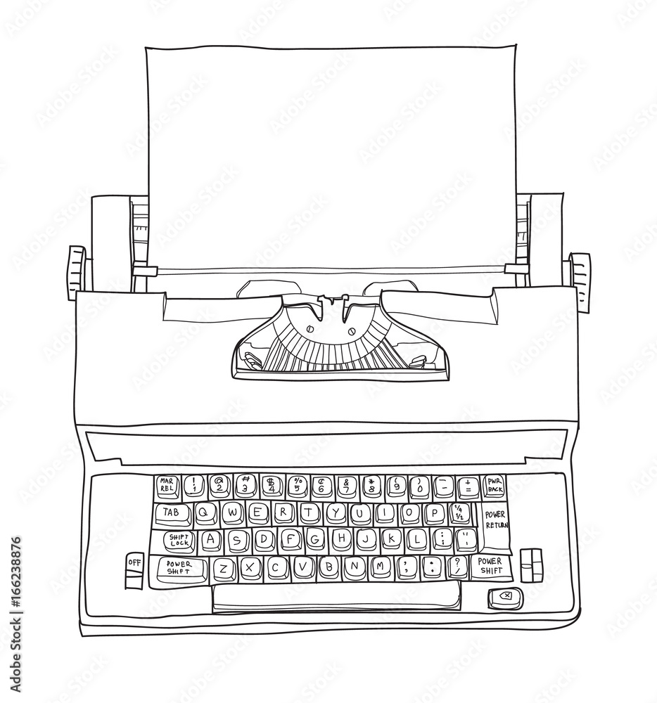 Vintage Electric Typewriter Royal Academy Typewriter with paper hand ...