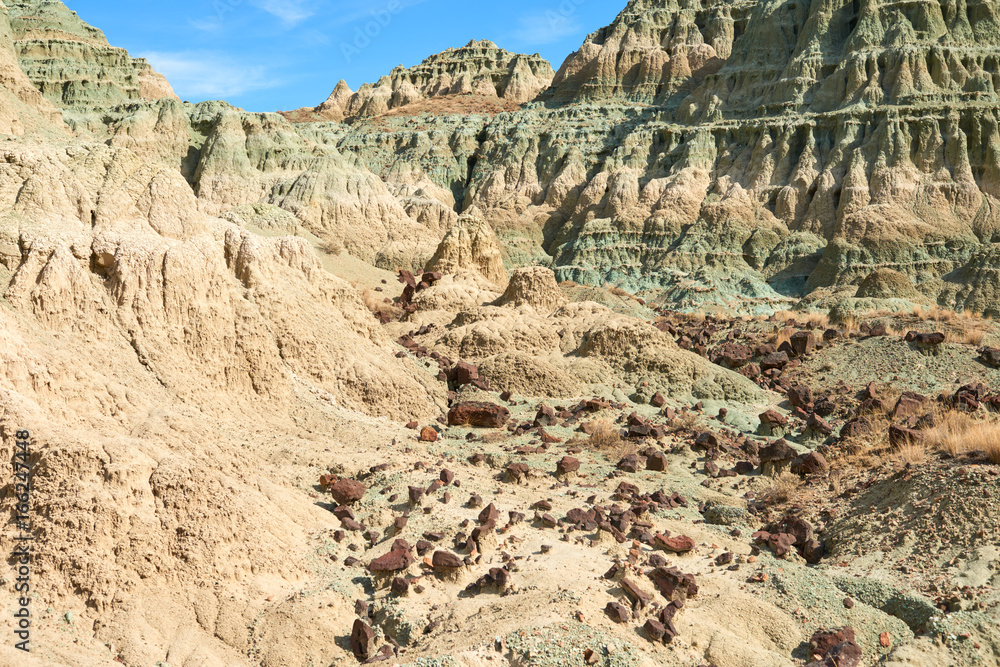 Surrealistic landscape in John Day Fossil Beds National Monument Blue ...