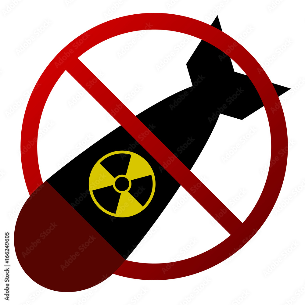 Atomic Bomb Forbidden Sign Vector Isolated - Nuclear Threat, Anti War ...