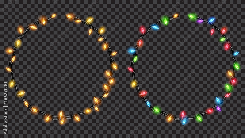 Christmas translucent fairy lights ring shaped. Transparency only in ...