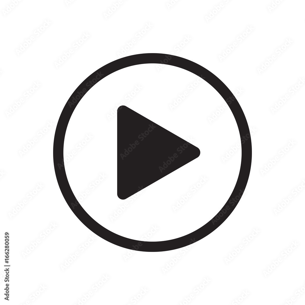 play button, outline, isolated vector Stock Vector | Adobe Stock