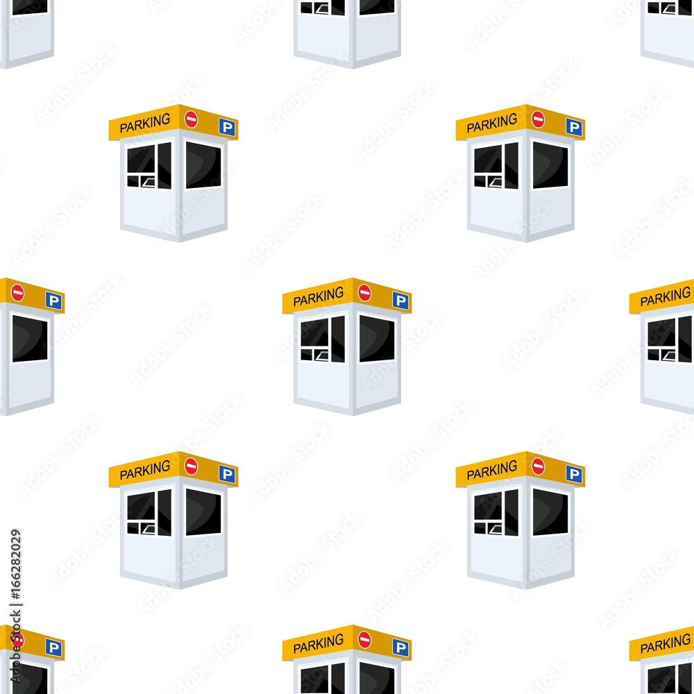 Parking toll booth icon in cartoon style isolated on white background ...