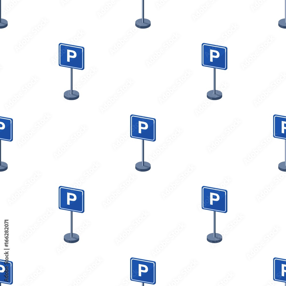Parking sign icon in cartoon style isolated on white background ...