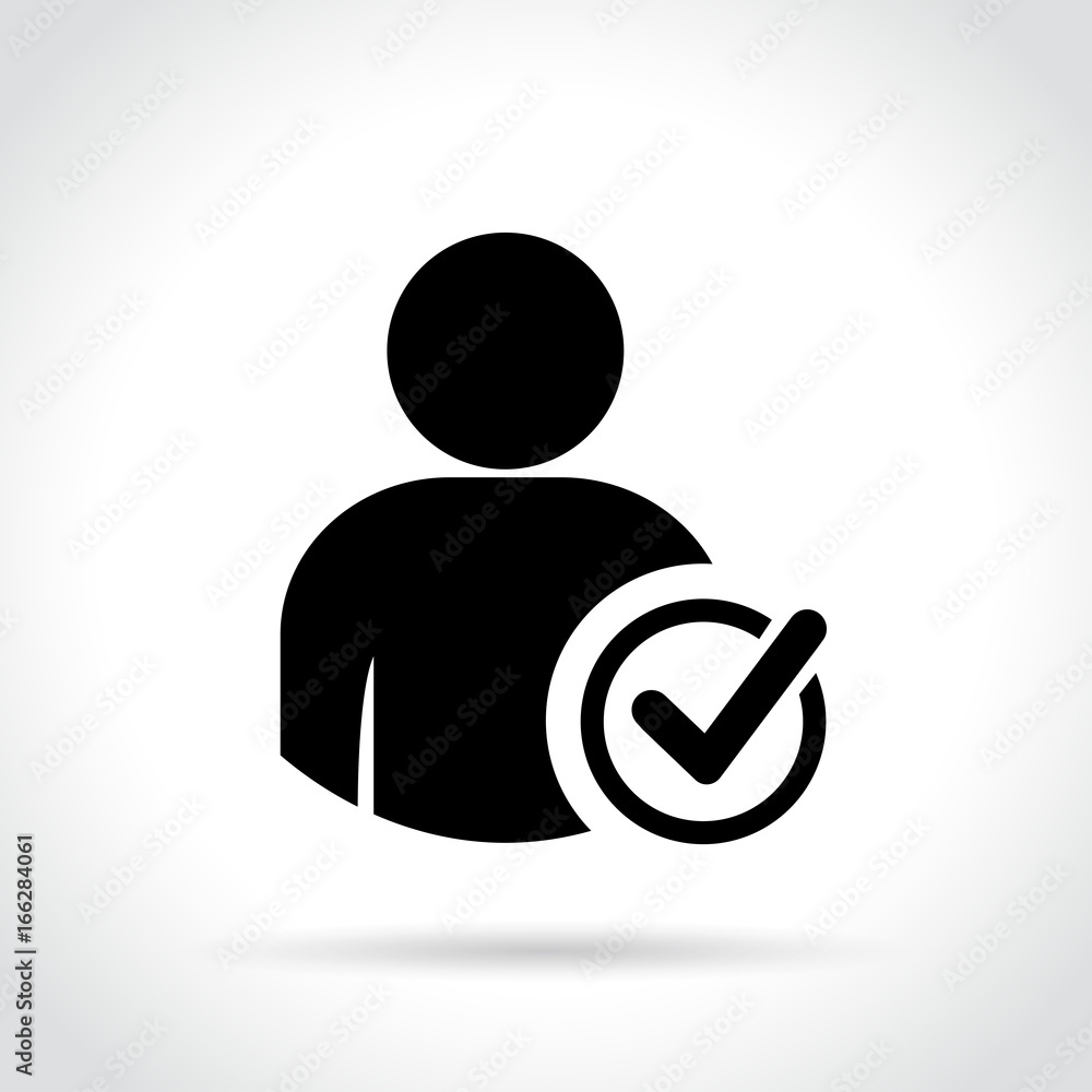 avatar with check mark icon on white background Stock Vector | Adobe Stock