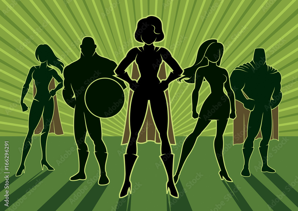Superhero Team 3 / Team of superheroes. Stock Vector | Adobe Stock