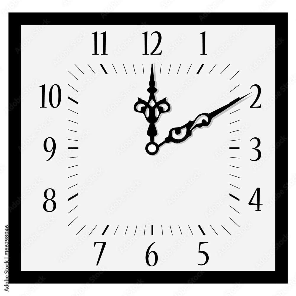 Square wall clock Stock Vector | Adobe Stock