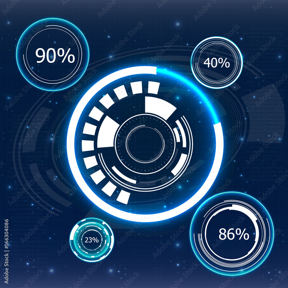 HUD UI for business app. Futuristic user interface HUD and Infographic ...