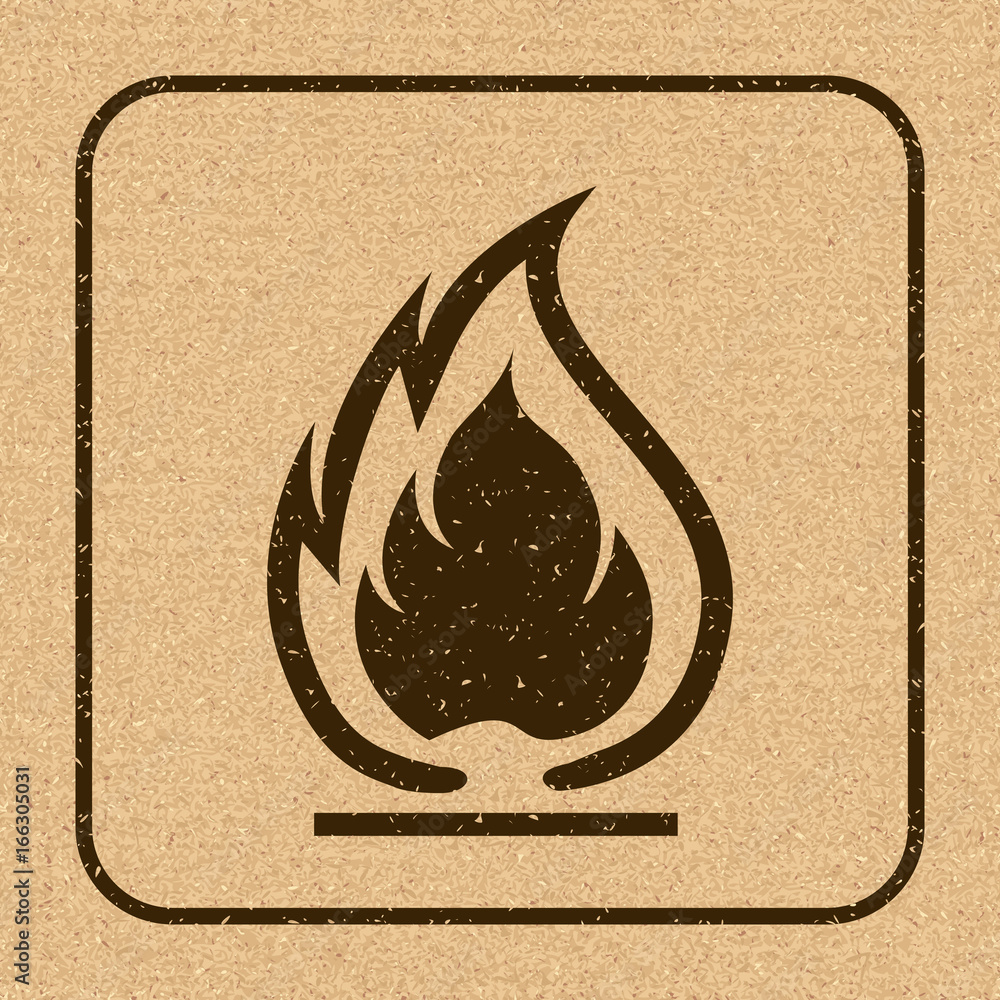 Flammable Symbol. Fire Icon. Packaging Symbol for Delivery of Cargo ...