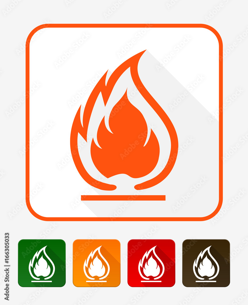 Flammable Symbol. Fire Icon. Packaging Symbol for Delivery of Cargo ...