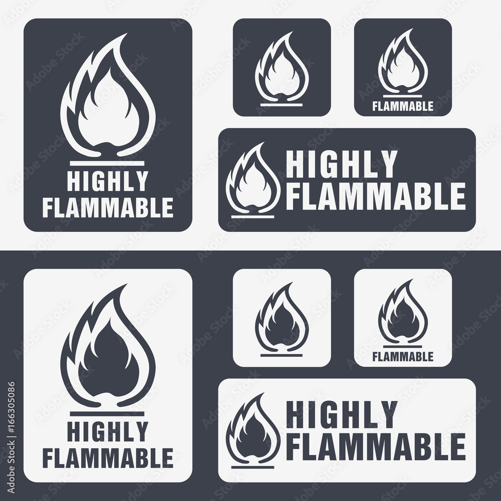 Flammable Symbol. Fire Icon. Packaging Symbol for Delivery of Cargo ...