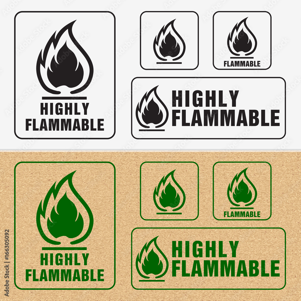 Flammable Symbol. Fire Icon. Packaging Symbol for Delivery of Cargo ...