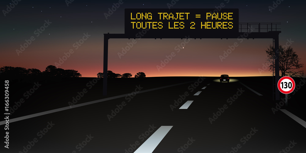 autoroute - signalisation routière - panneau - sommeil - sécurité routière Stock Vector | Adobe ...