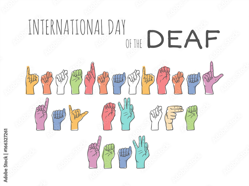 International day of the deaf on a white background Stock Vector ...