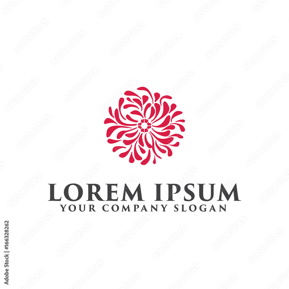 flower decoration logo design concept template. Stock Vector | Adobe Stock