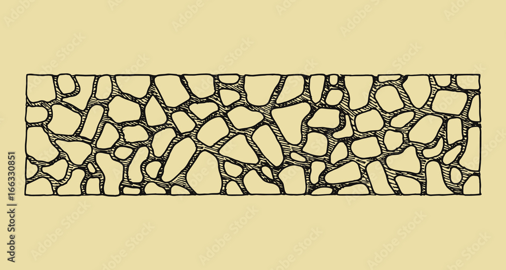 Stone garden path. Hand drawing vector Stock Vector | Adobe Stock