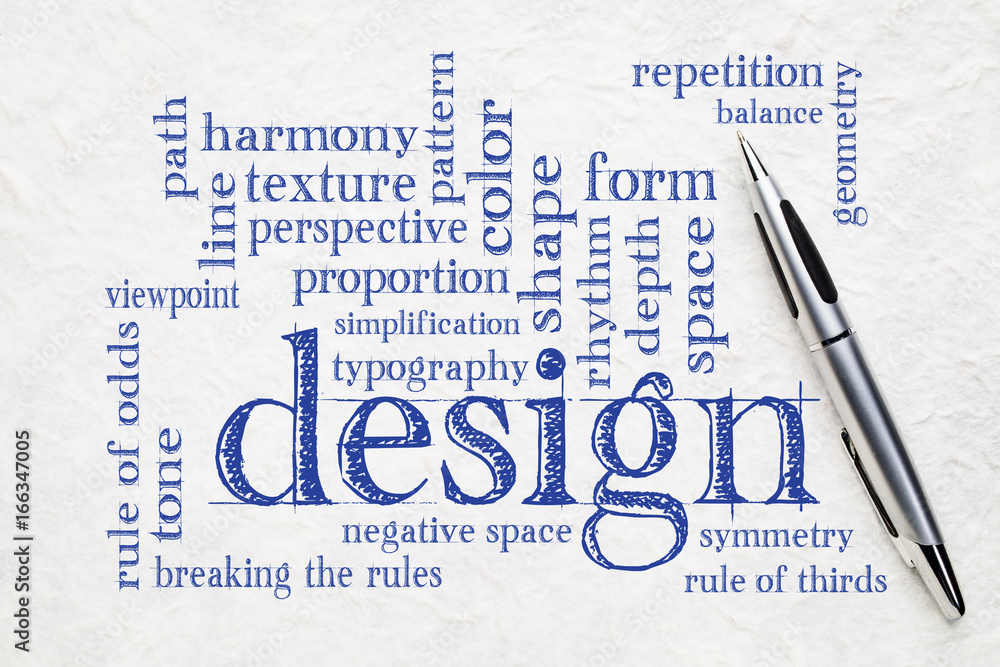design elements and rules word cloud Stock Photo | Adobe Stock