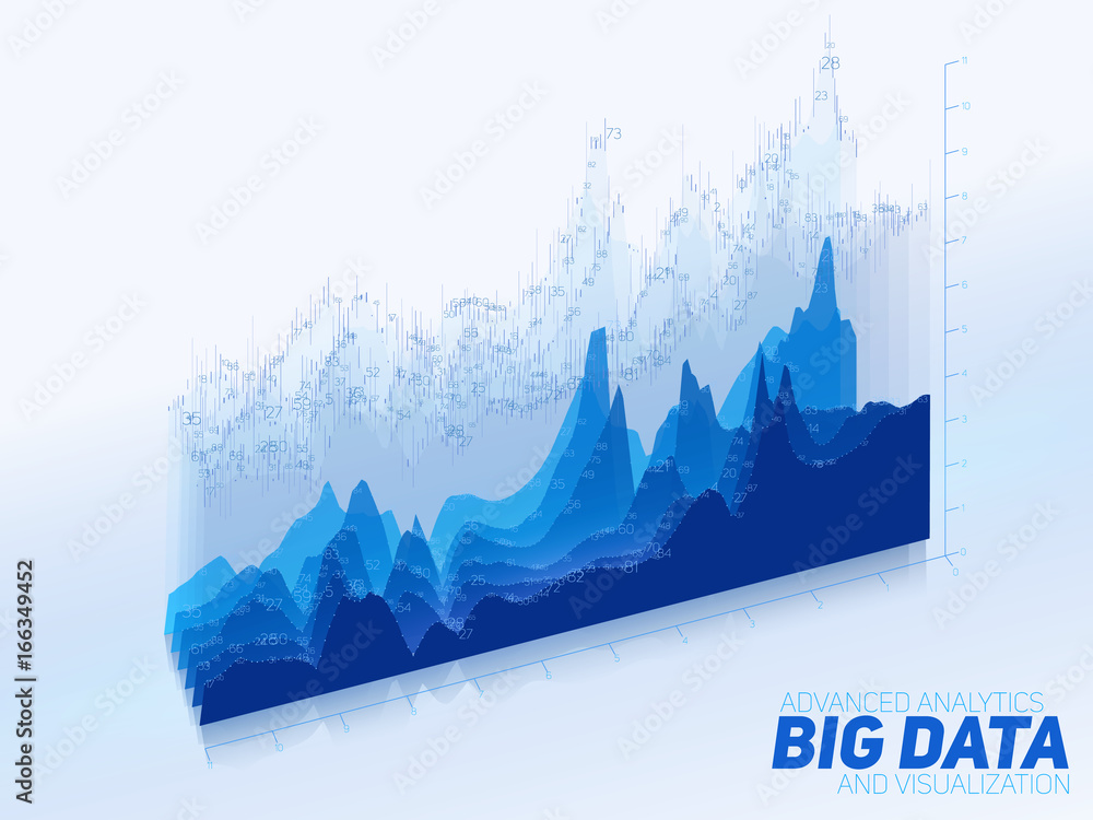 Vector abstract colorful financial big data graph visualization ...