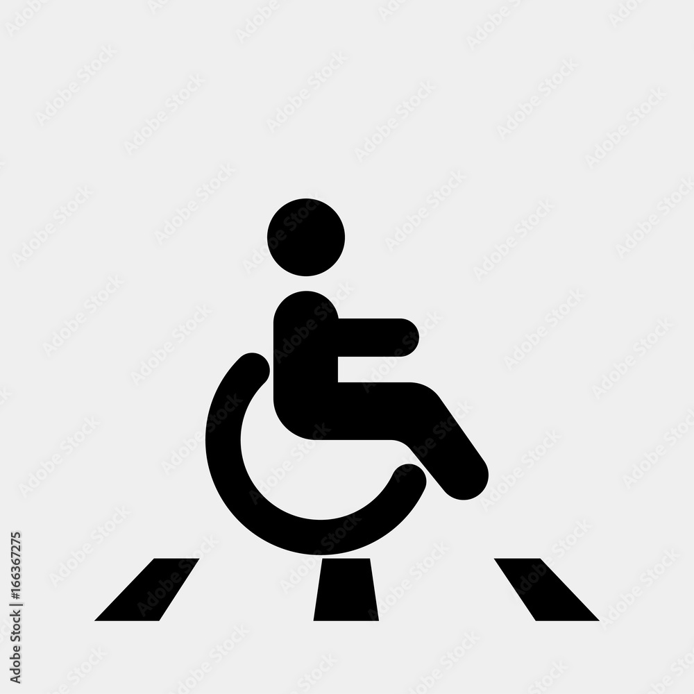 Wheelchair sign vector icon. Disabled person icon. Human on wheelchair ...